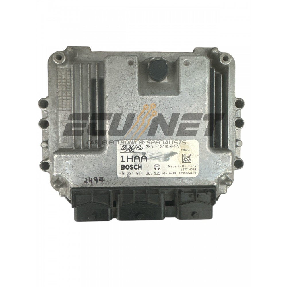 ENGINE ECU FORD FOCUS MK2 C MAX 1.6 TDCI PCM 0281011263 3M51-12A650-MA IHAA